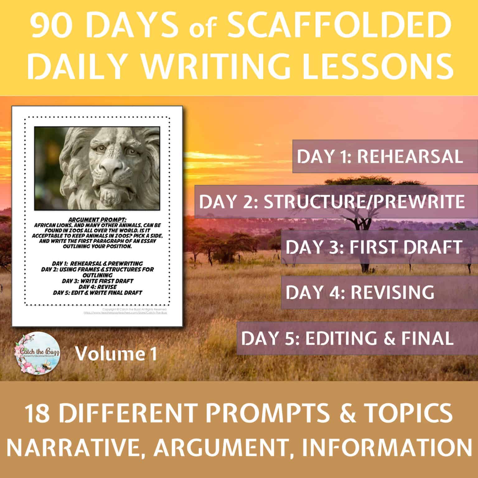 Daily Paragraph Writing For 90 Days – Volume 2 - Catch the Buzz Teaching