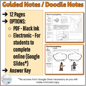 First Thanksgiving: Presentation & Guided Notes / Doodle Notes - Catch ...