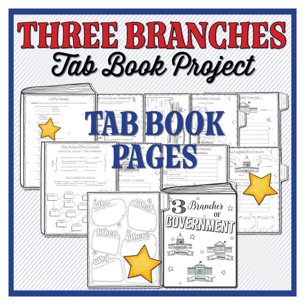 Three Branches of Government TAB BOOK + Close Reading - Catch the Buzz ...