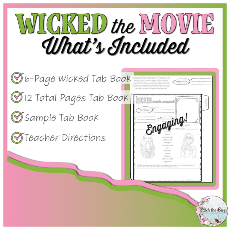 Wicked the Movie Tab Book Project - Story Elements - Catch the Buzz ...