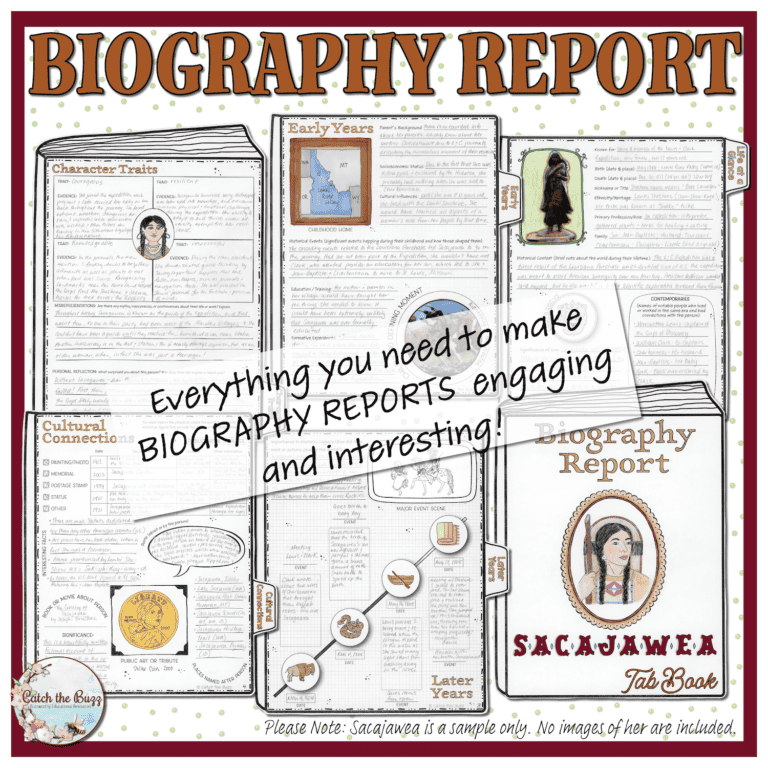Biography Research Project: Interactive Tab Book Template - Catch the ...