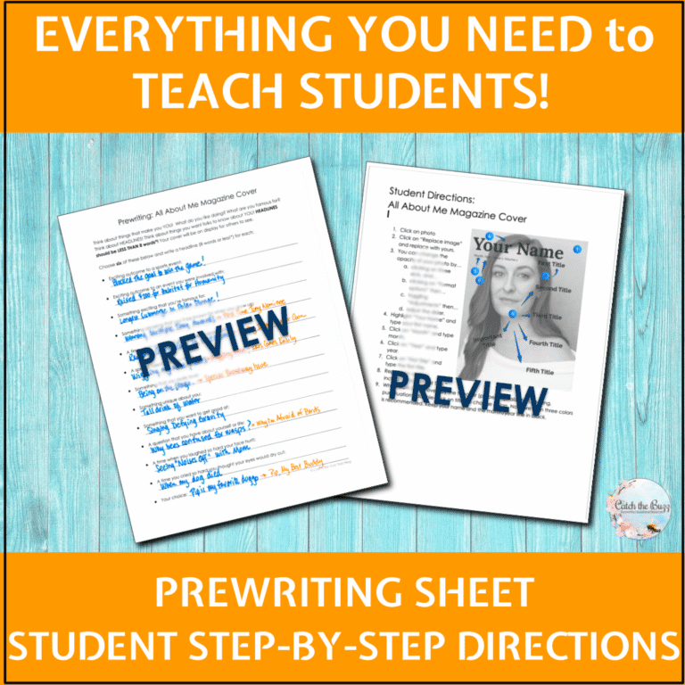 All About Me Magazine Cover Activity | Back to School - Catch the Buzz ...